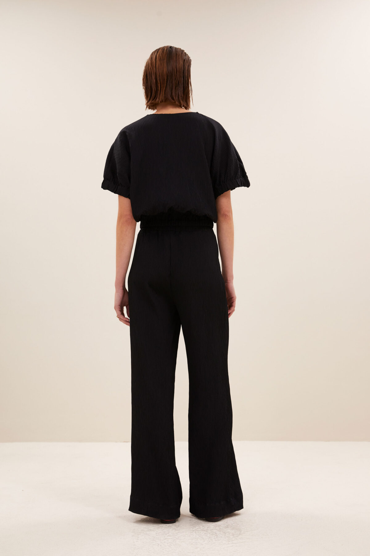 Benji Structure Stripe Pants - Jet Black - Two Stories Boutique